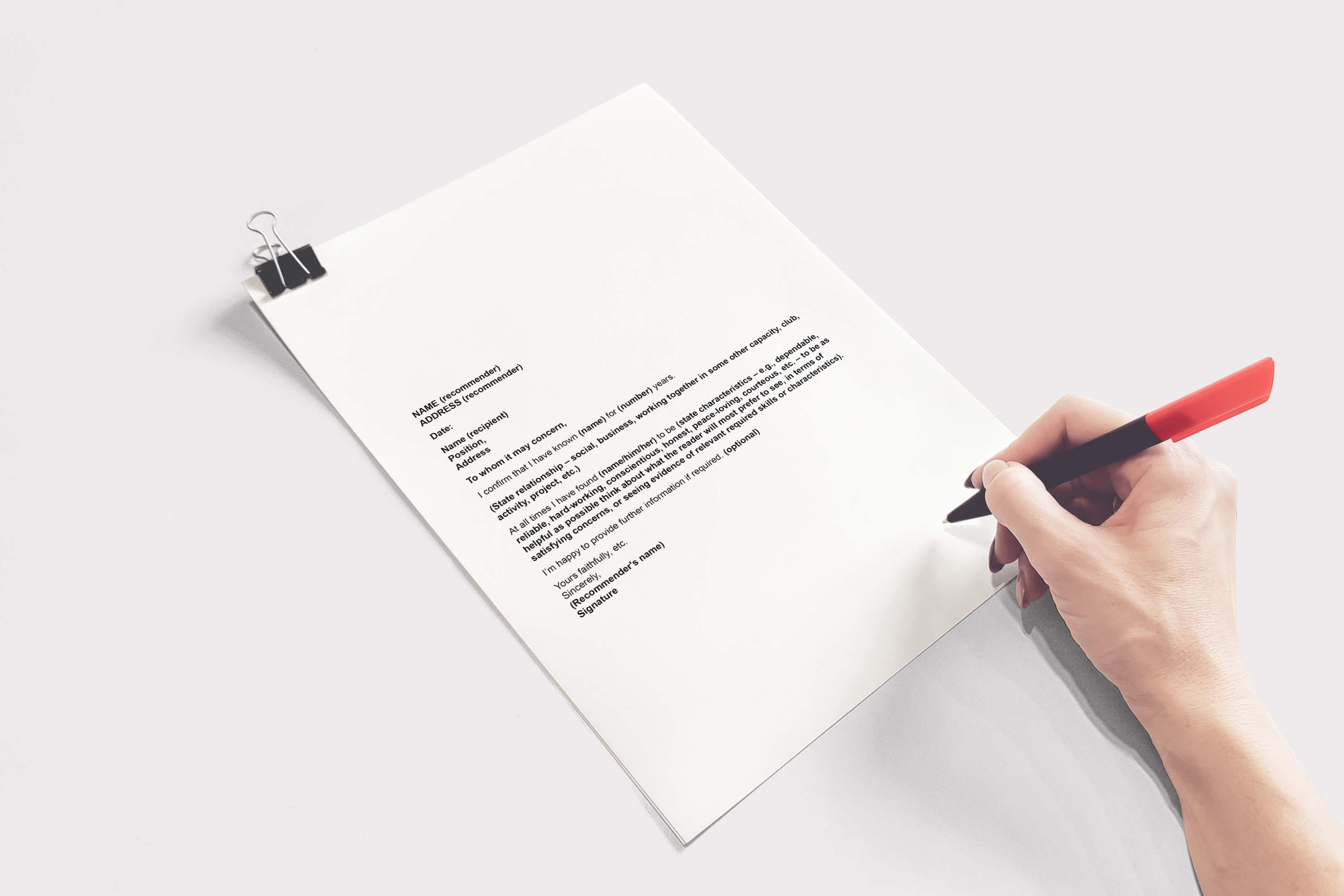 Personal Reference Letter Template,personal Reference Letter,format for ...