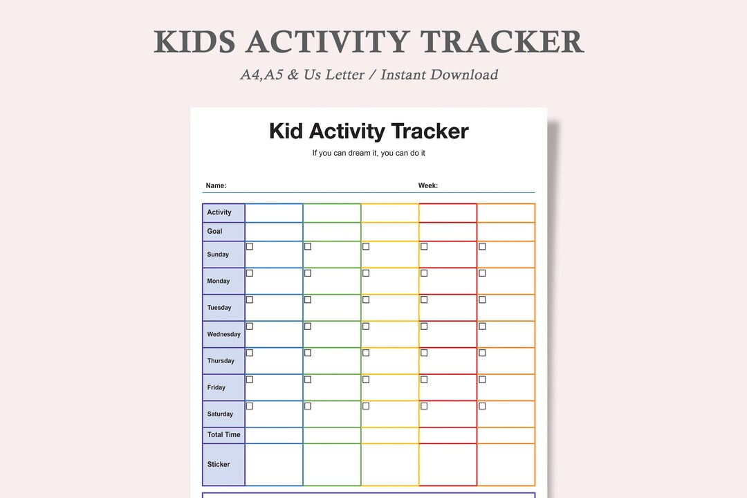 Kids Activity Planner,activity Tracker,activity Planner,kids Activity ...