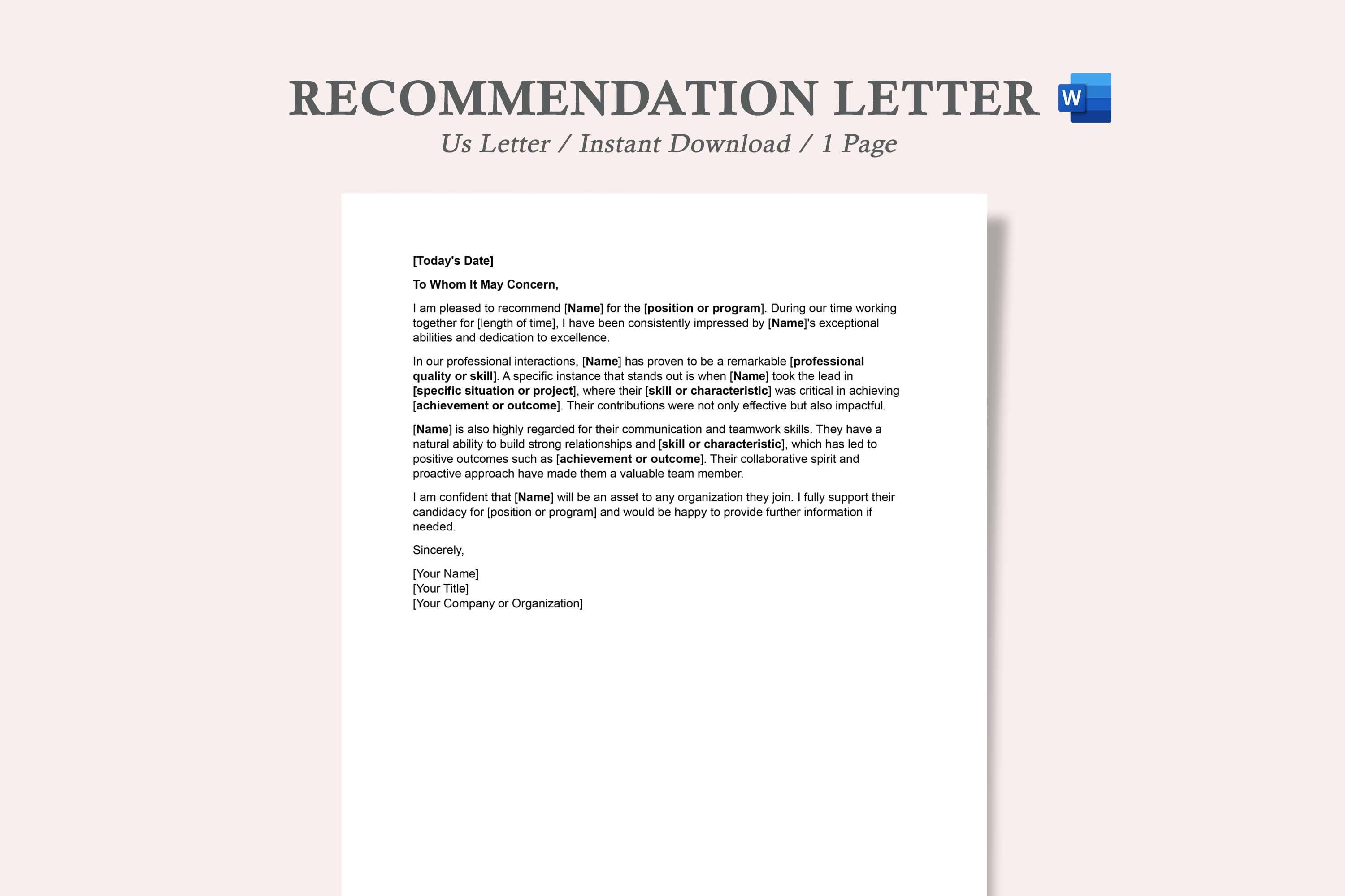Professional Recommendation Letter,letter of Recommendation ...