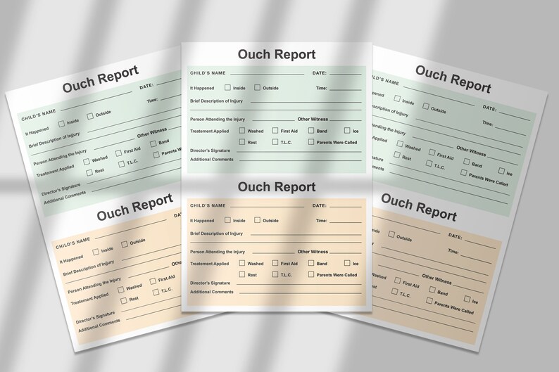 Ouch Reportdaycare Providerstarting a Daycareprintable - Etsy