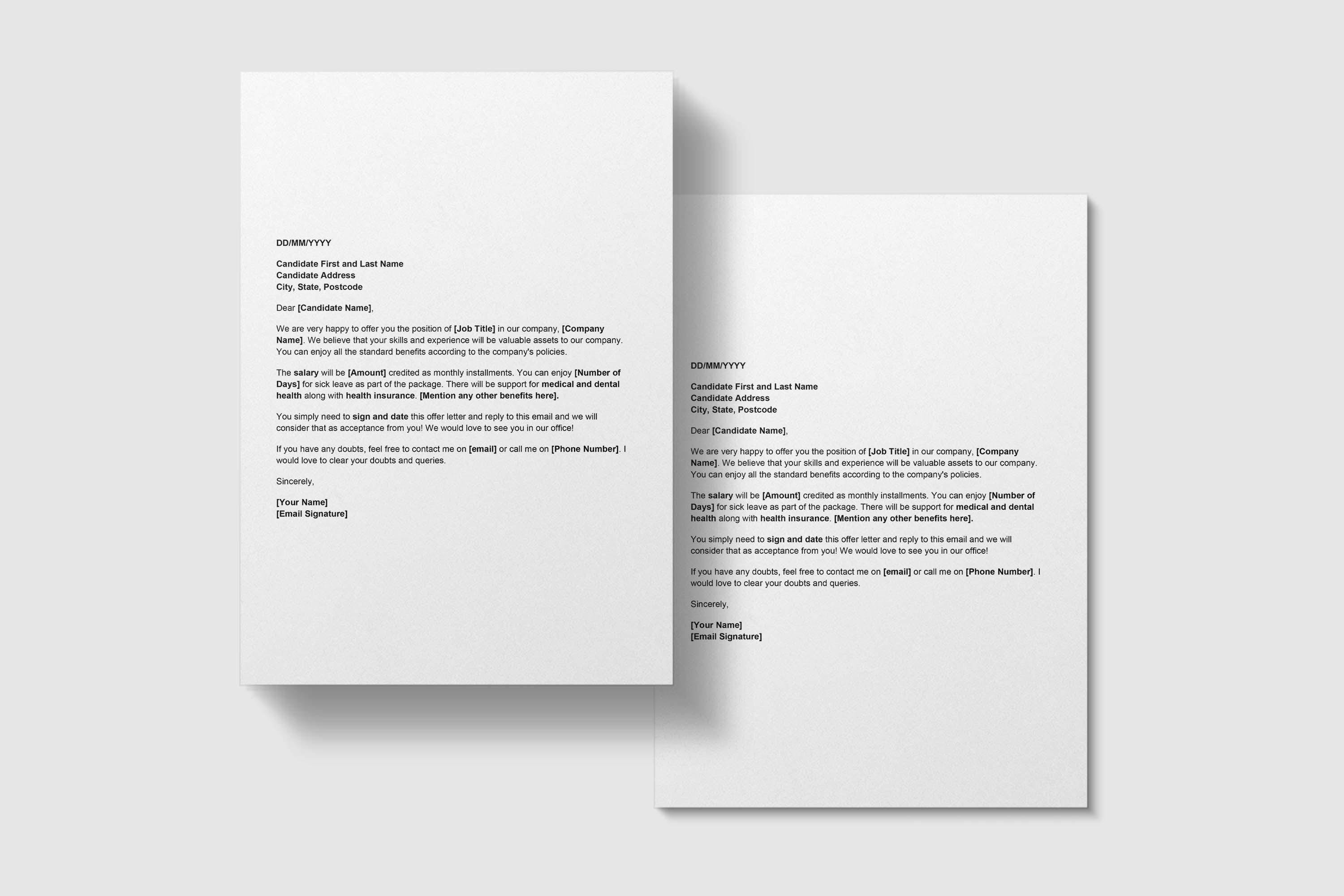 Carta De Oferta De Empleo Modelo