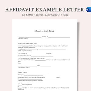 Affidavit Example Letter,affidavit Letter of Support Sample,character ...