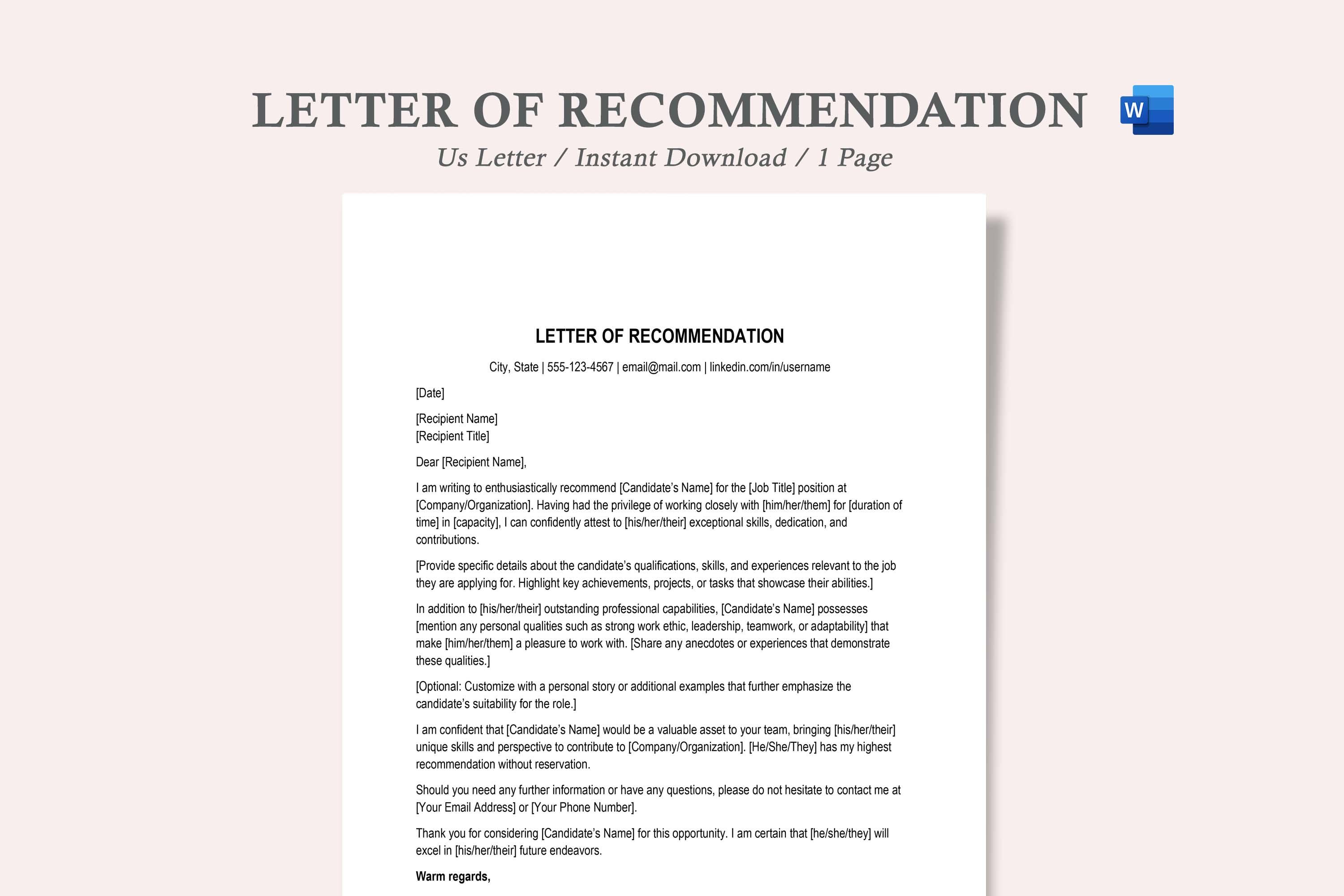 Professional Recommendation Letter,letter of Recommendation ...