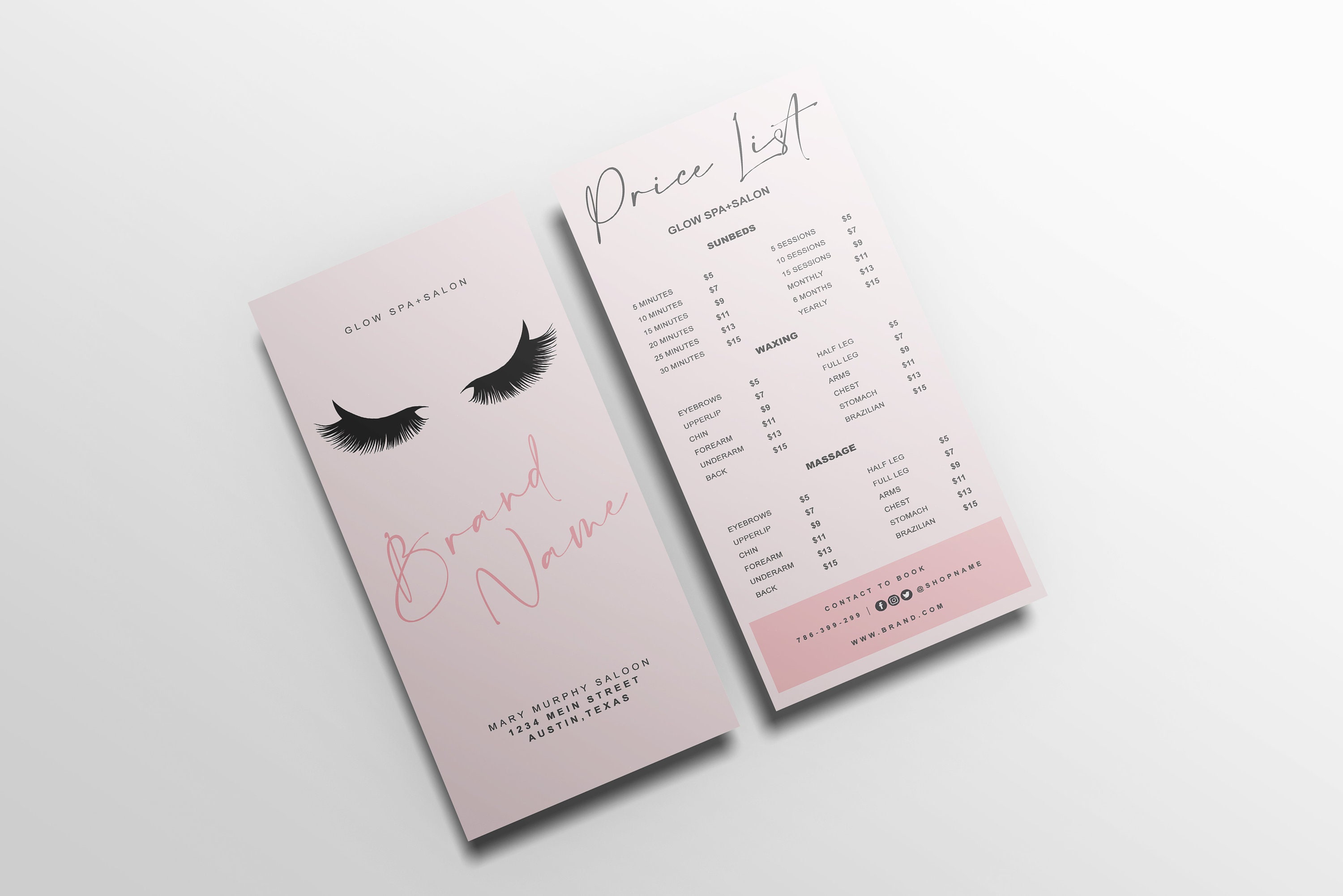Editbale Lash Menuprintable Price Listlash Menulash - Etsy