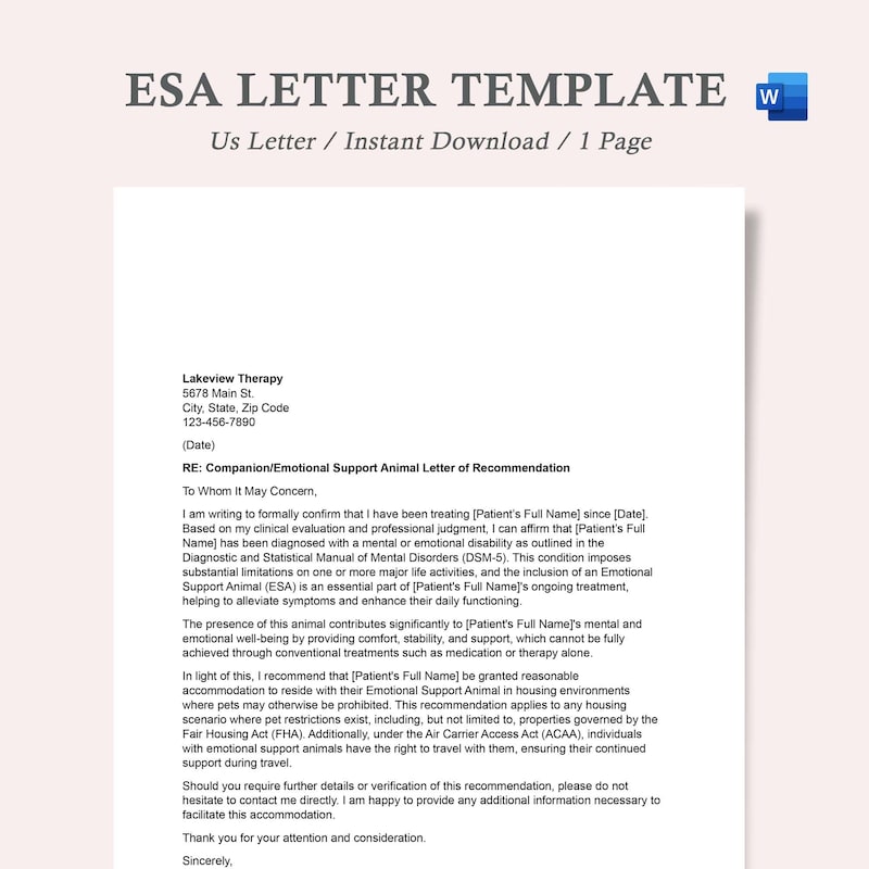 Esa Letter Template - Etsy