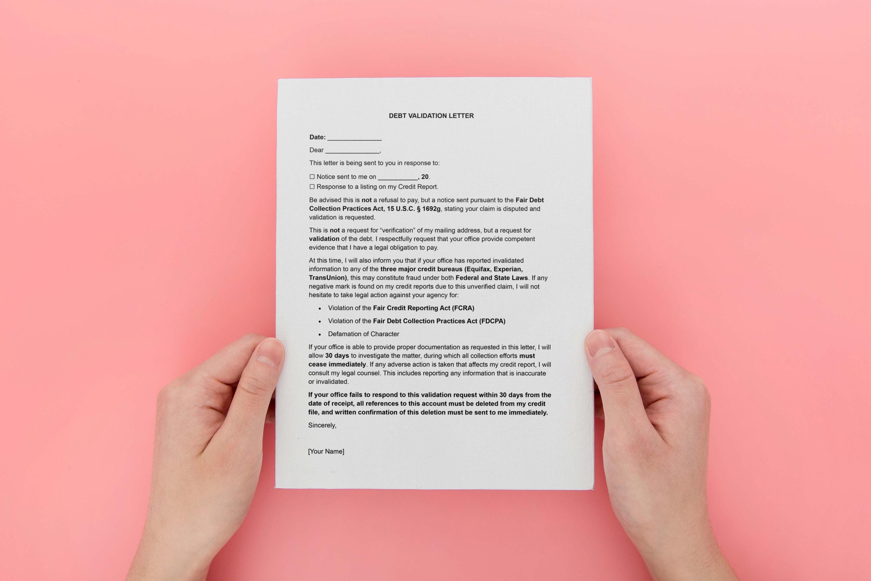 Debt Validation Letter,debt Validation Letter Template,debt Validation ...