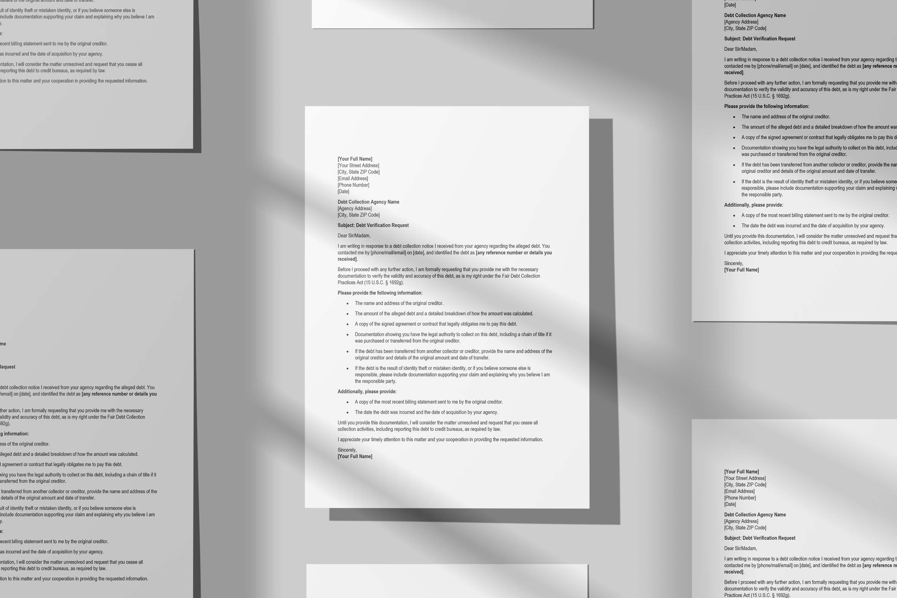 Debt Verification Letter Template,debt Verification Letter,letter of ...