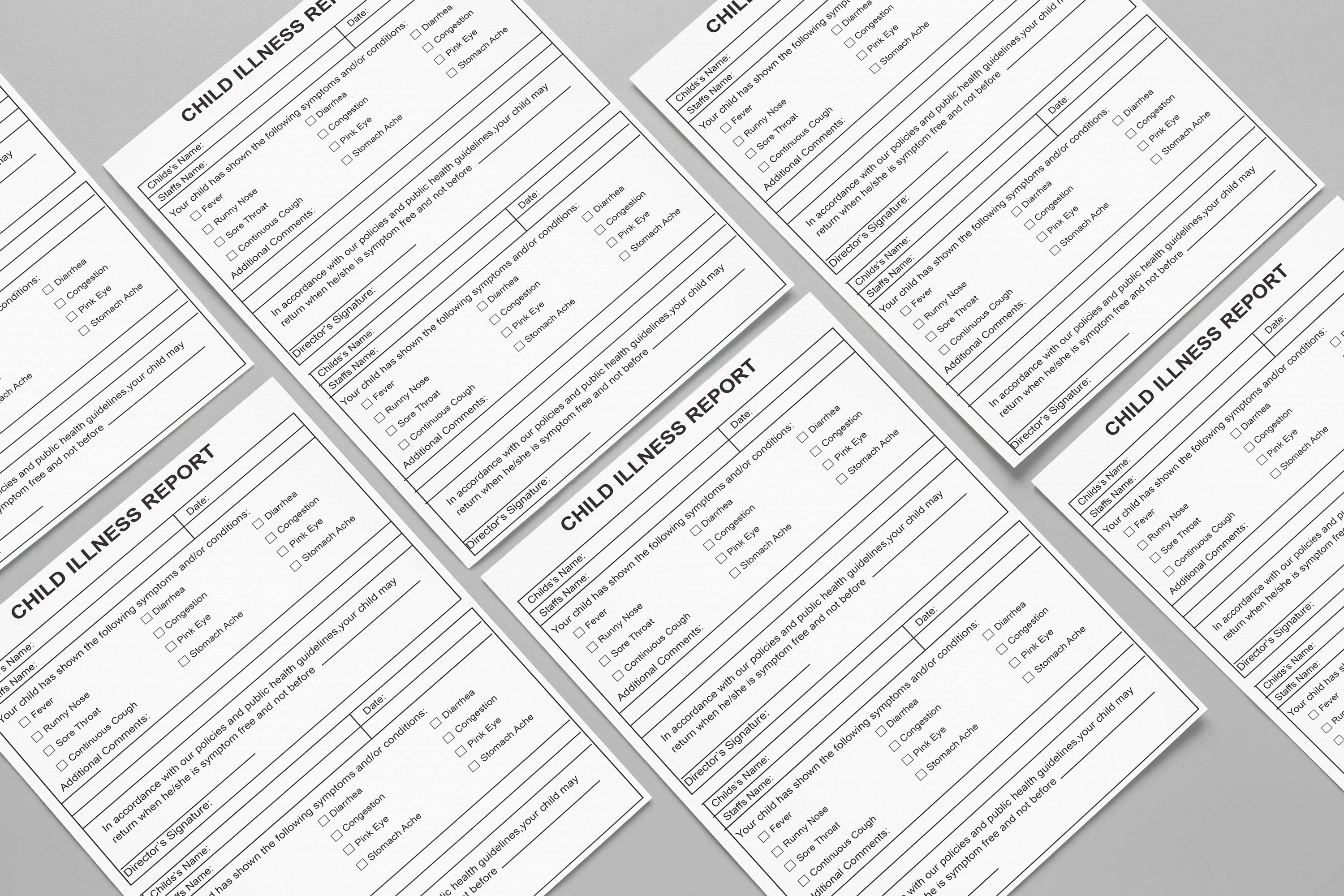 Child Illness Report,child Sick Report,preschool Symptom Form,daycare ... Child Illness Report,child Sick Report,preschool Symptom Form,daycare ...