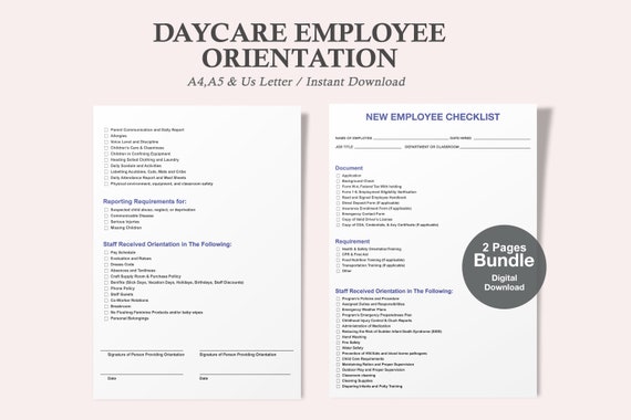 Daycare Employee Orientationdaycare Formsdaycare | Etsy