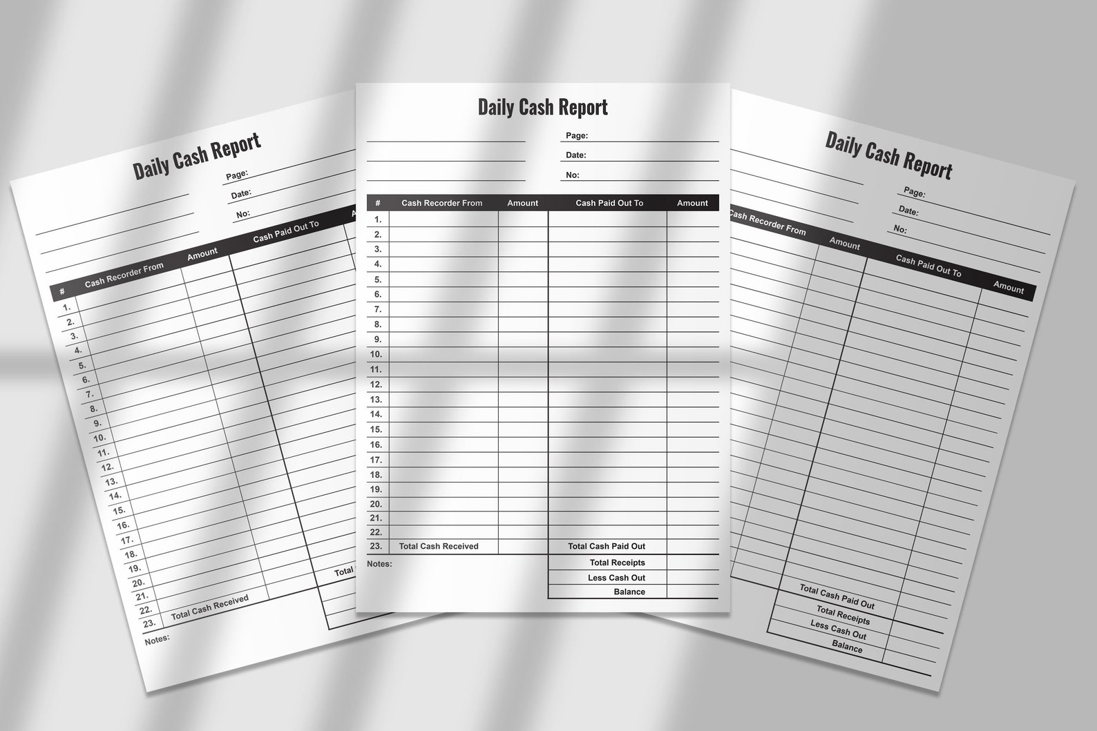 Cash Log SheetDaily Cash ReportCash TrackerCash BookDaily | Etsy