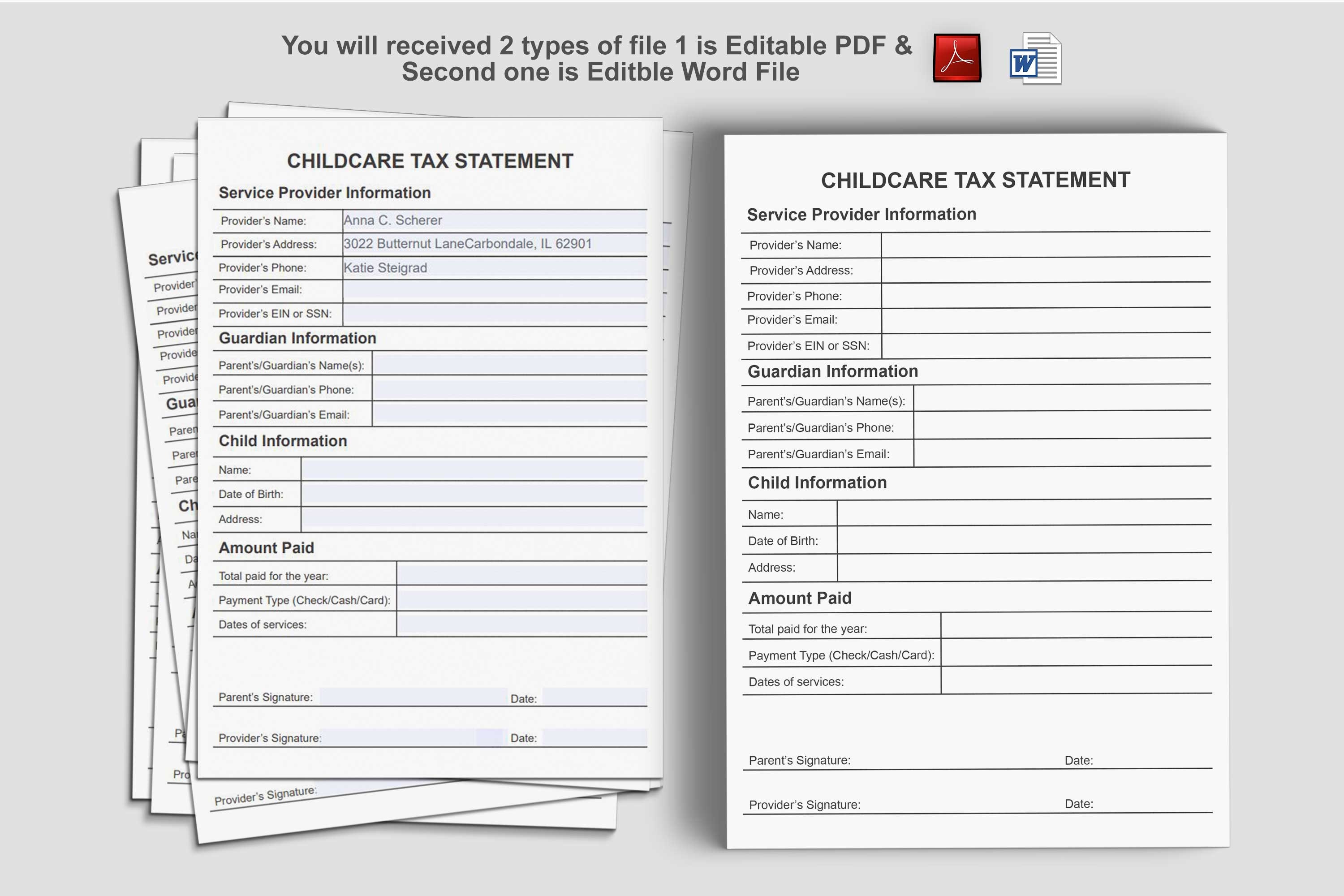 Childcare Tax Statement,child Tax Statement,daycare Tax Form,daycare ... Childcare Tax Statement,child Tax Statement,daycare Tax Form,daycare ...