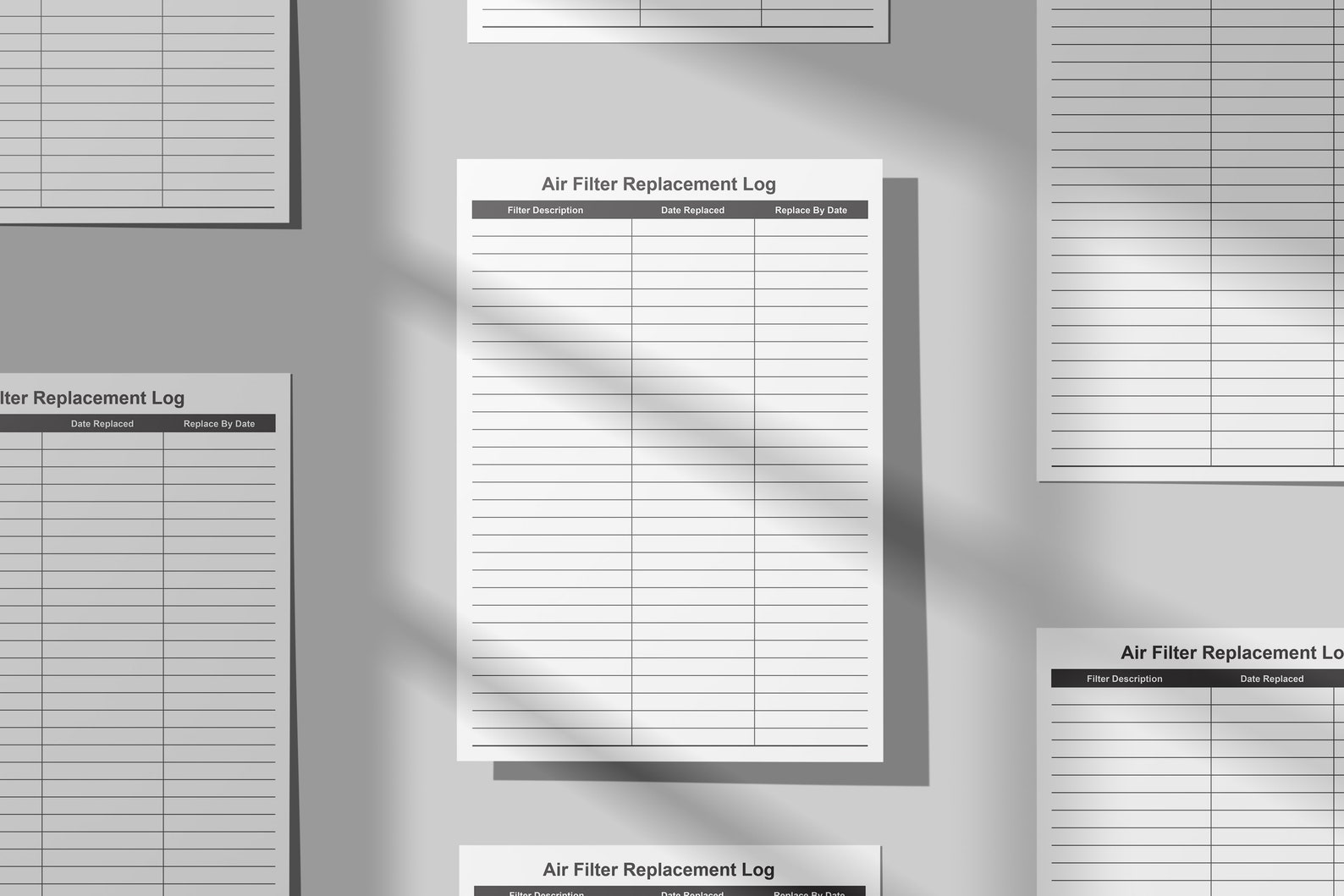 Filter Replacement Log,air Filter Log,air Filter Planner,ac Filter Log ...