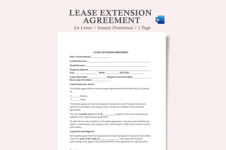 Extension of Lease Contract,lease Extension Agreement Pdf,lease ...