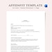Affidavit Template,sample Affidavit Letter,example of Letter of ...