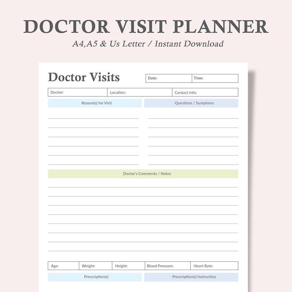 Doctor Visit Planner - Etsy