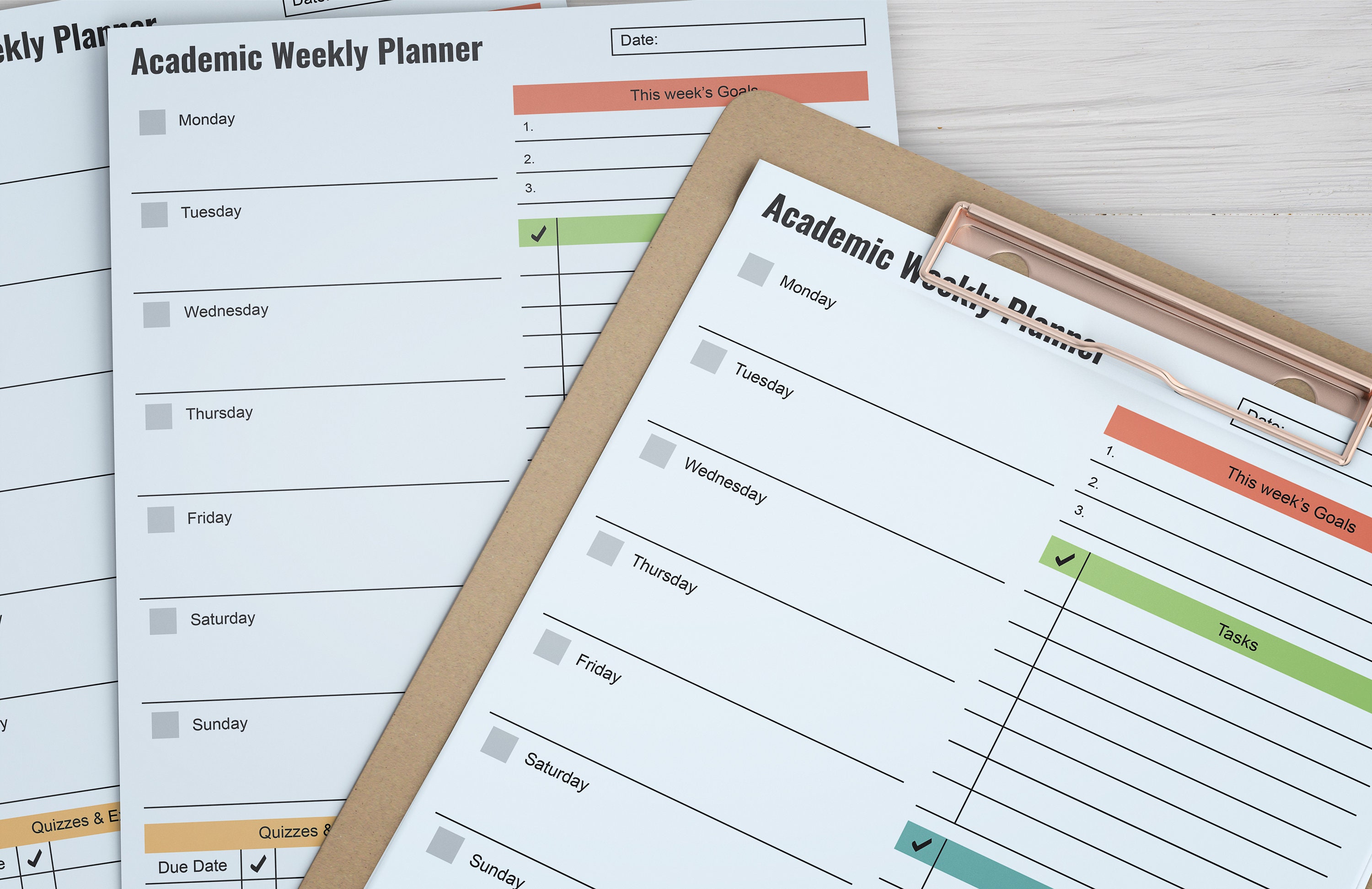 Academic Weekly Planner,student Planner,printable Weekly Insert,weekly ...