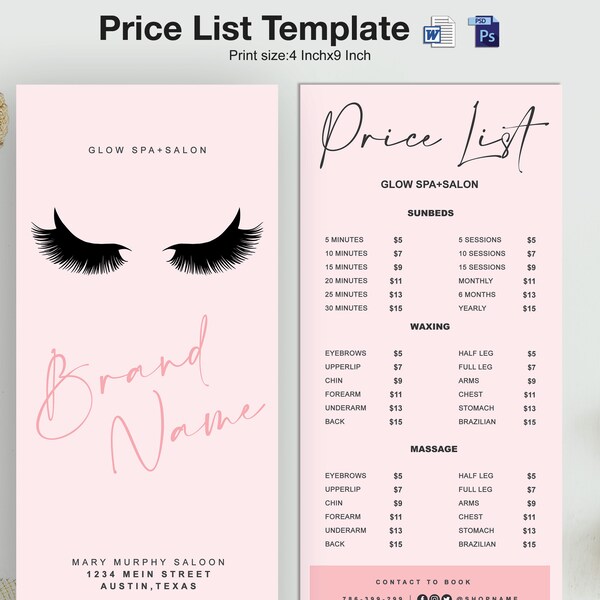 Lash Price List - Etsy