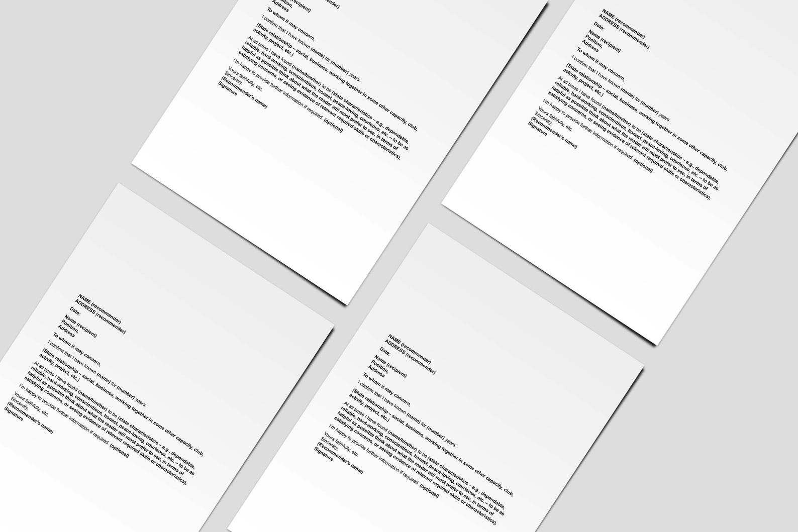 Personal Reference Letter Template,personal Reference Letter,format for ...