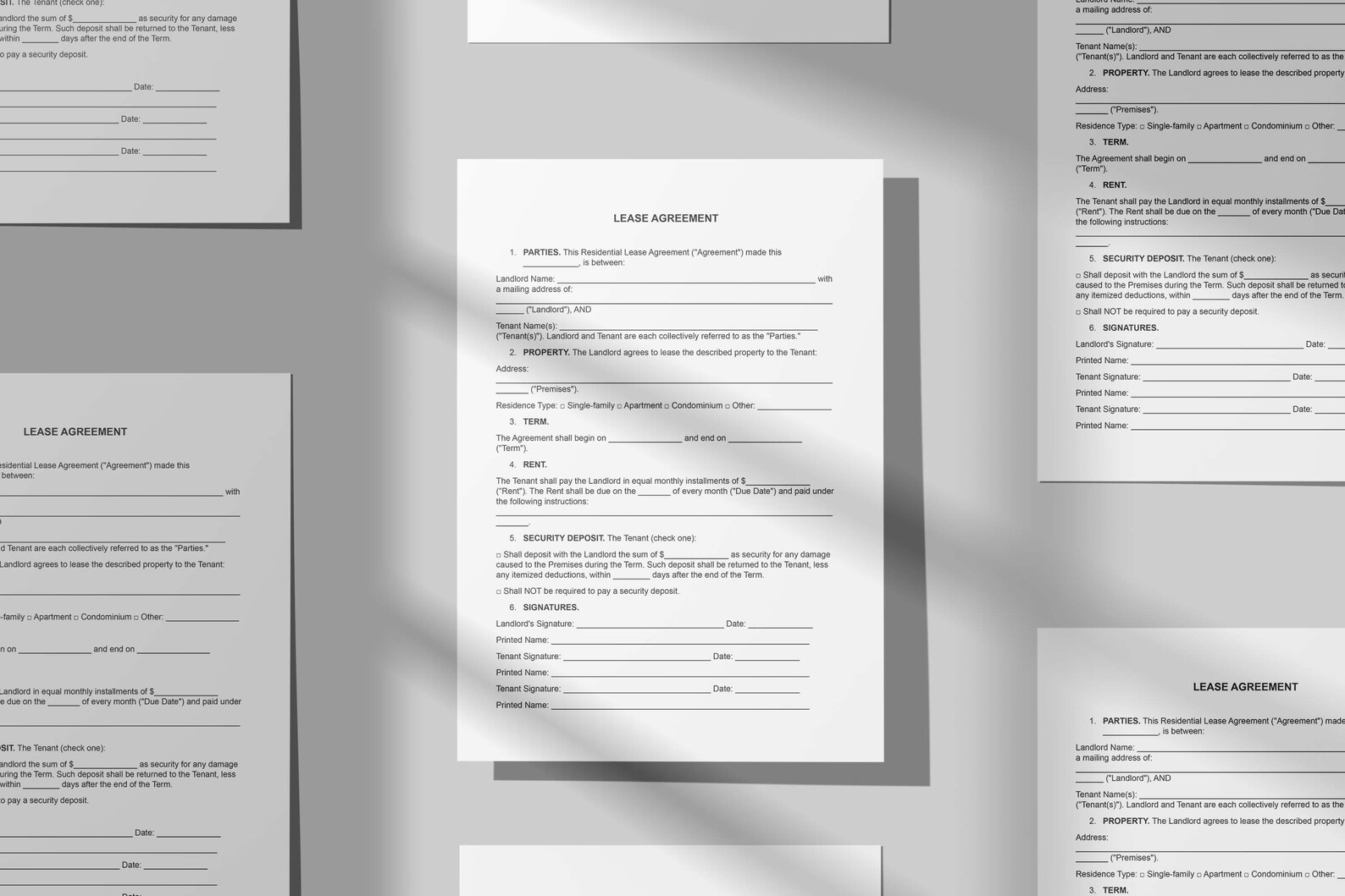 Simple One Page Lease Agreement,lease Agreement Template,lease Contract ...