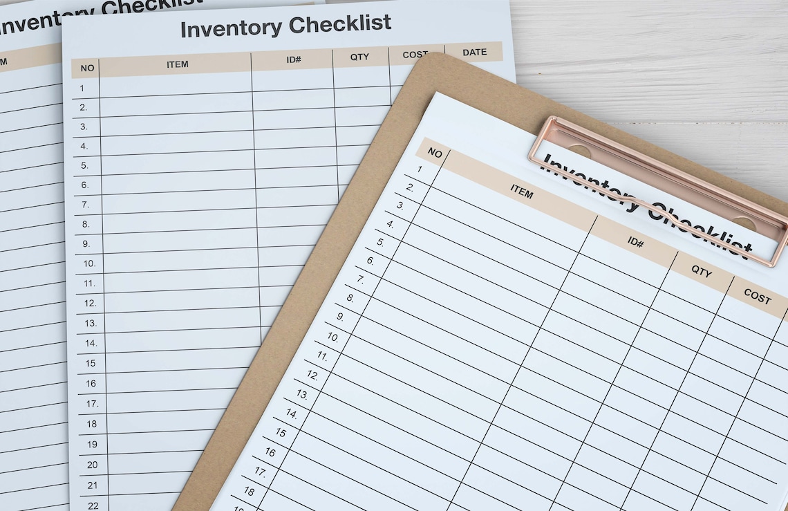 Blank Inventory List,inventory Checklist,inventory Lists Templates ...