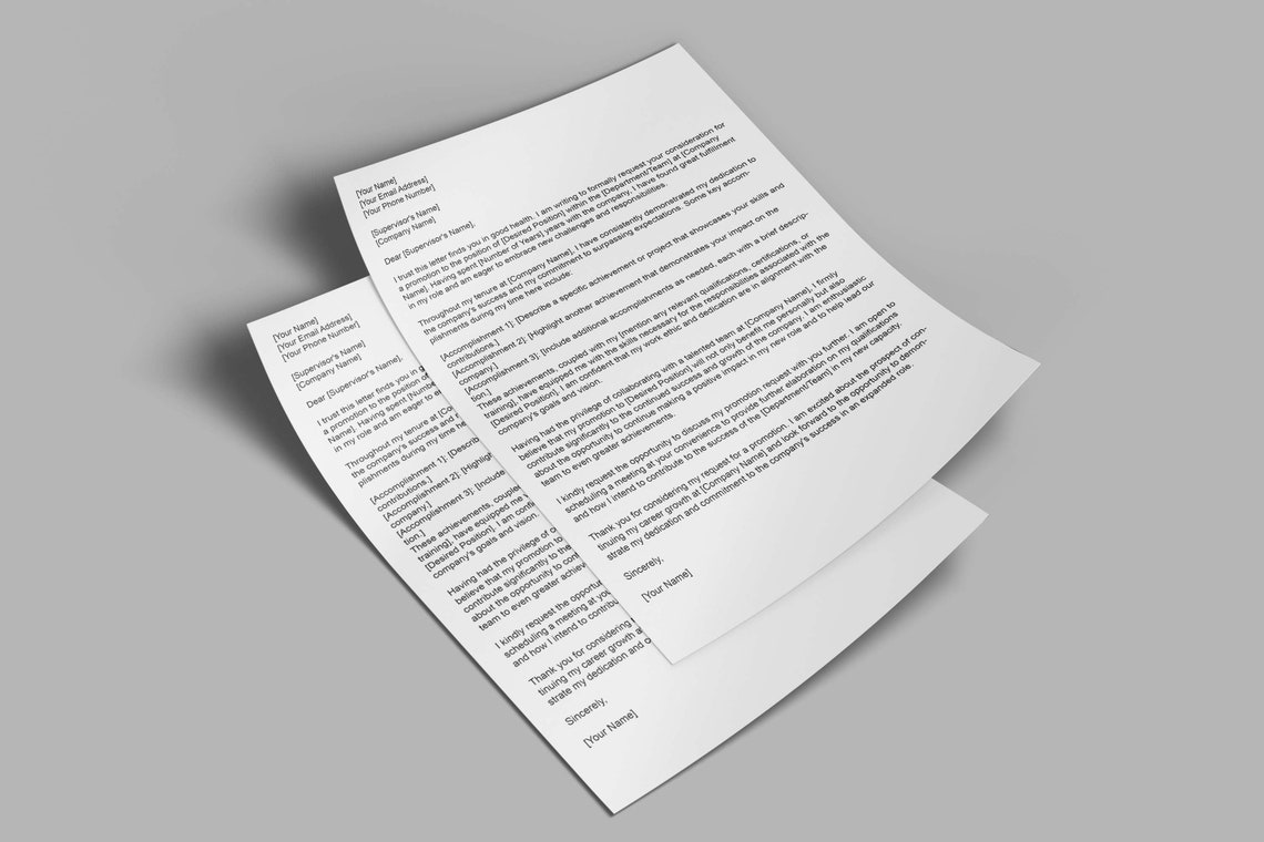 Promotion Request Letter,promotion Offer Letter Template,promotion ...