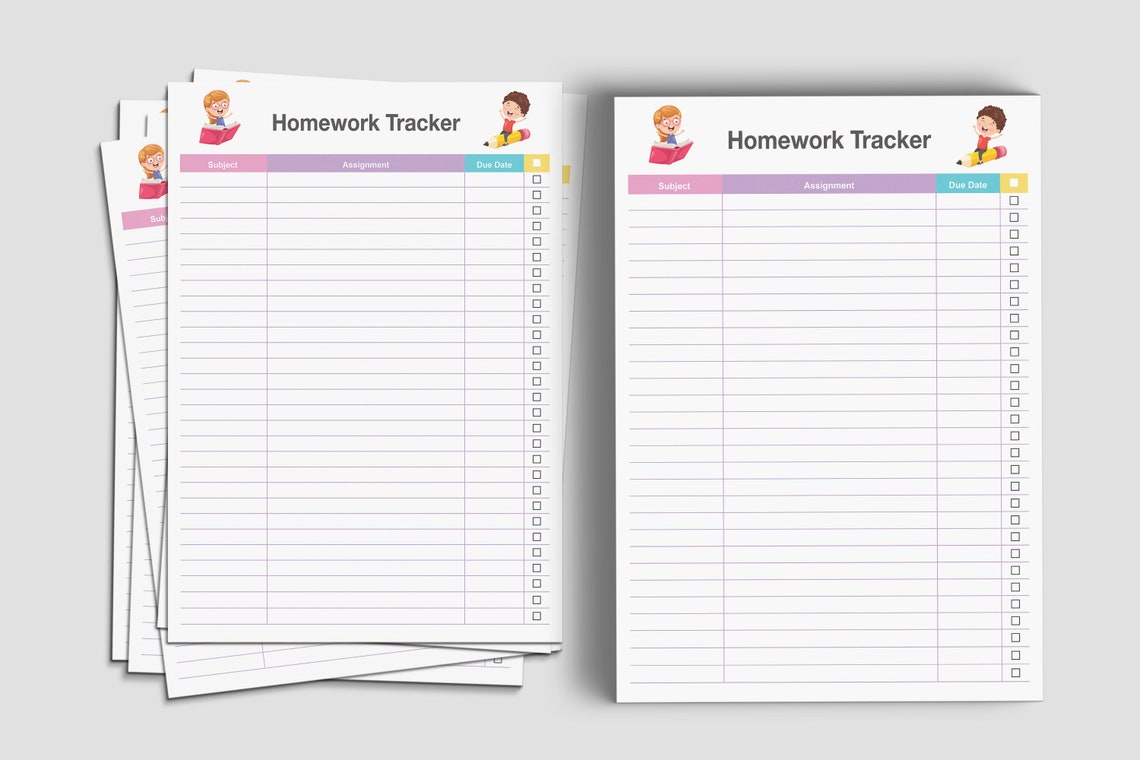 Homework Chart,homework Log,homework Organizer,daily Homework Chart ...