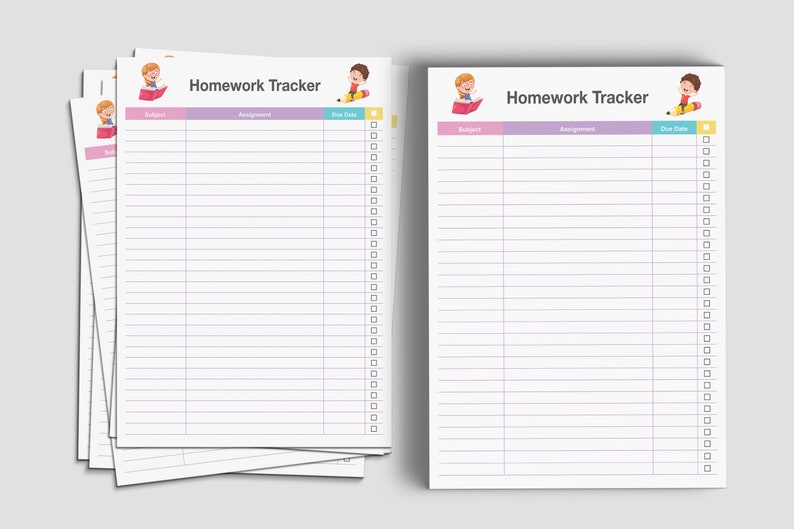 Homework Chart,homework Log,homework Organizer,daily Homework Chart ...