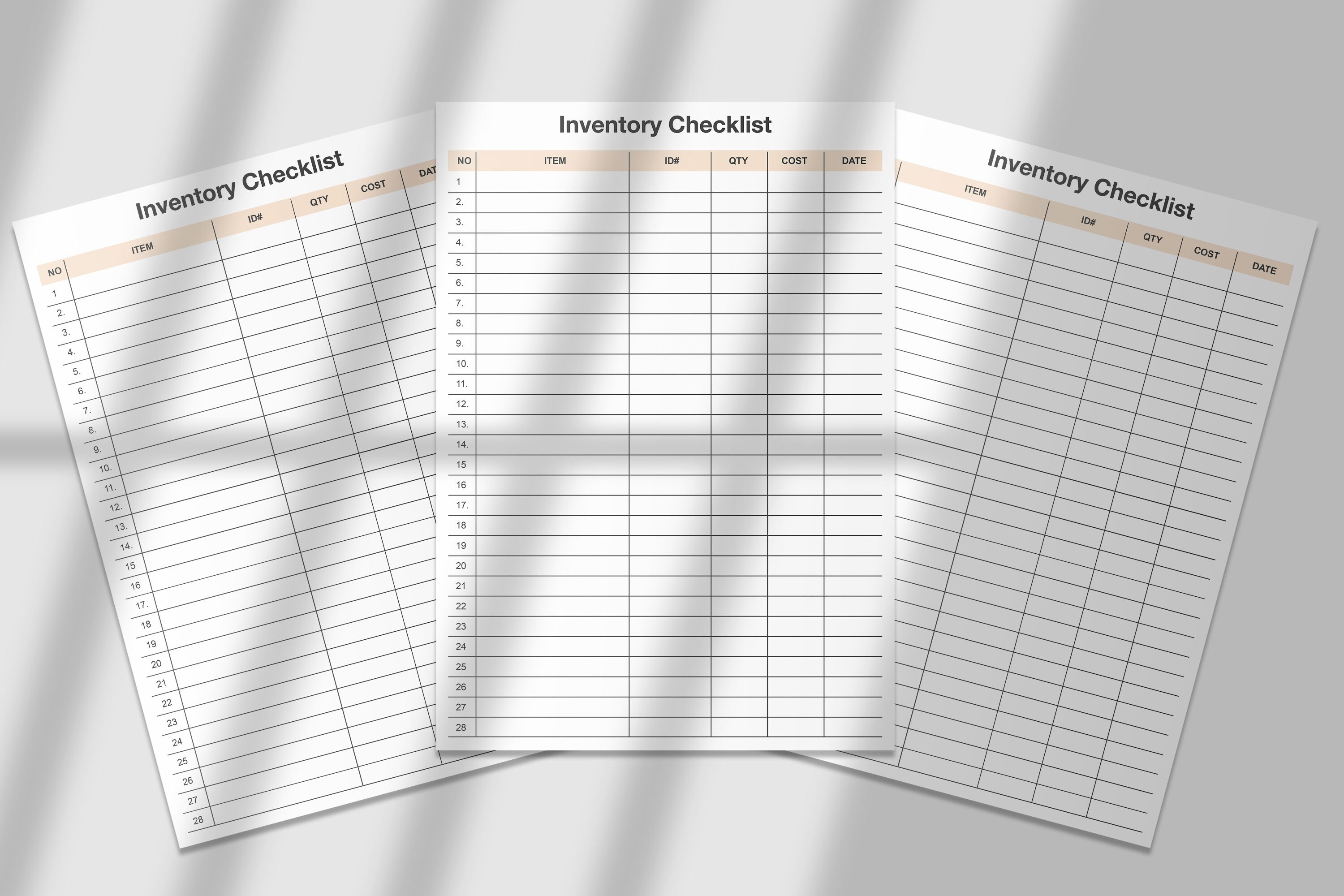 Blank Inventory List,inventory Checklist,inventory Lists Templates ...