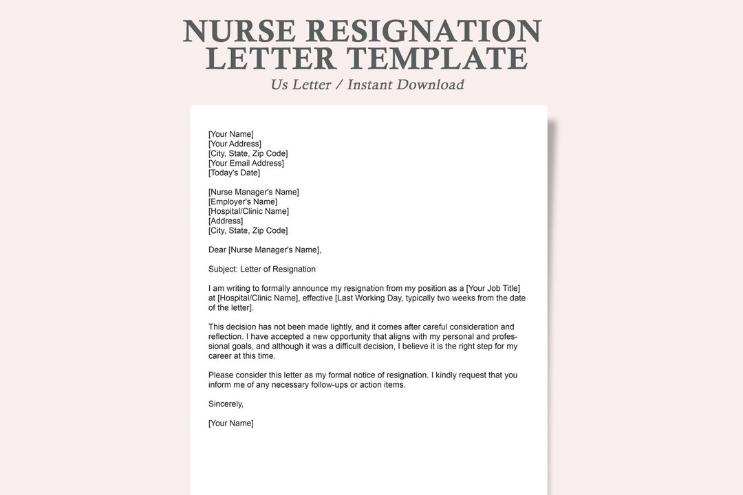 Nursing Resignation Letter Examples 4 Resignation Letter Examples