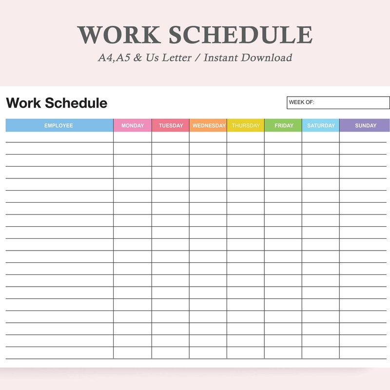 Staff Schedule Book - Etsy