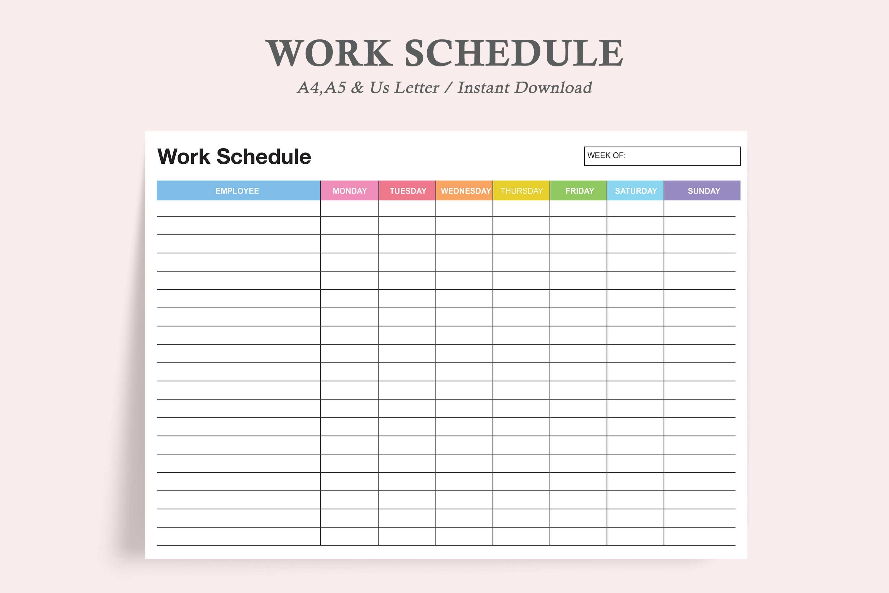 Employee Work Schedule,work Schedule Template,employee Work Schedule ...