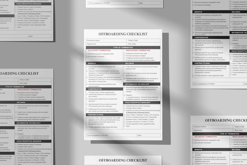 Offboarding Checklist,offboarding Checklist Template,employee ...