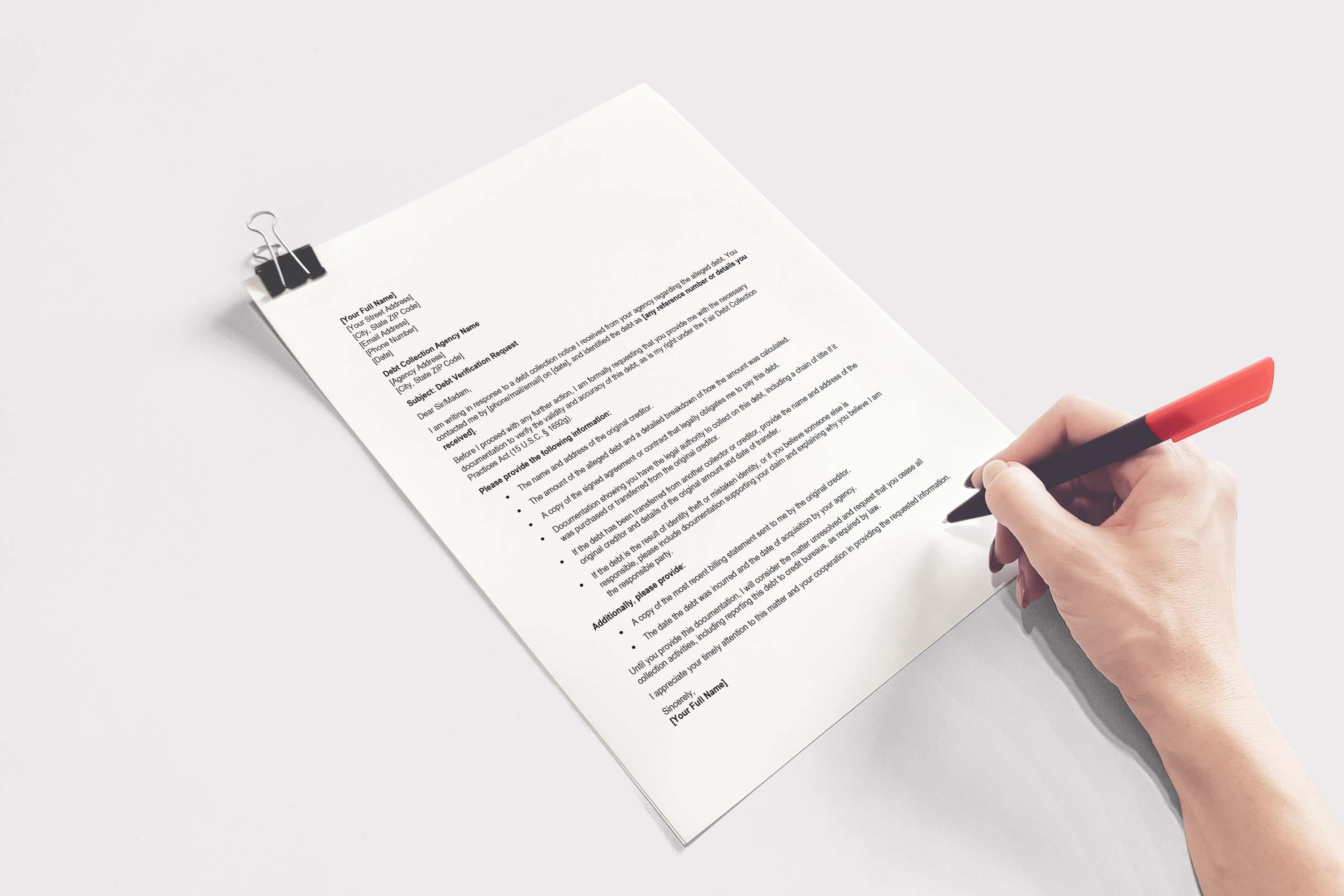 Debt Verification Letter Template,debt Verification Letter,letter of ...