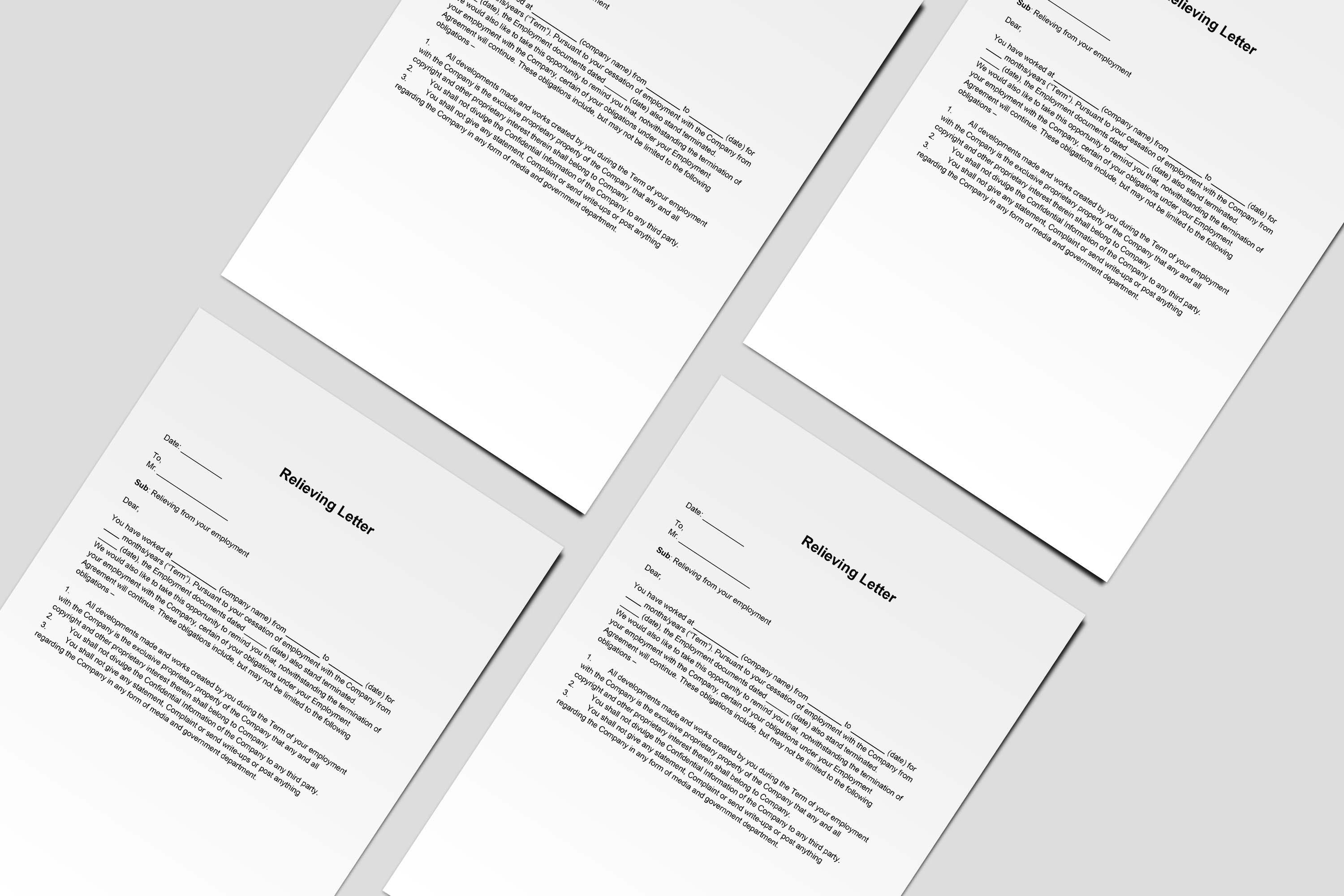 Relieving Letter,relieving Letter Template,relieving Letter Format ...