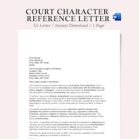 Court Character Letter,court Character Reference Letter,court Reference ...