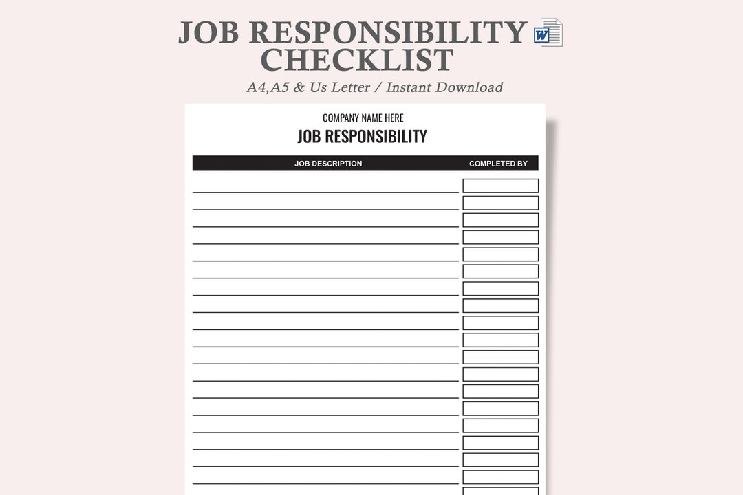 Printable Responsibility Chart,responsibility Chart,blank ...