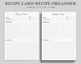 Recipe Request Card - Etsy