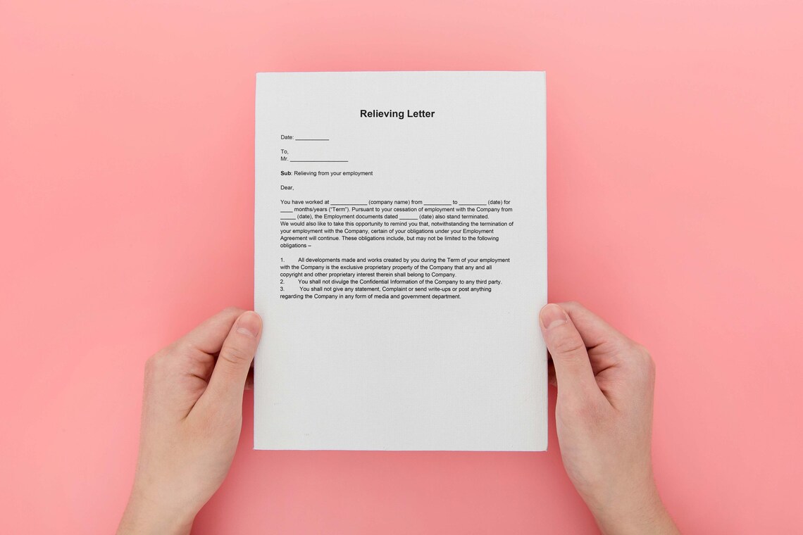 Relieving Letter,relieving Letter Template,relieving Letter Format ...