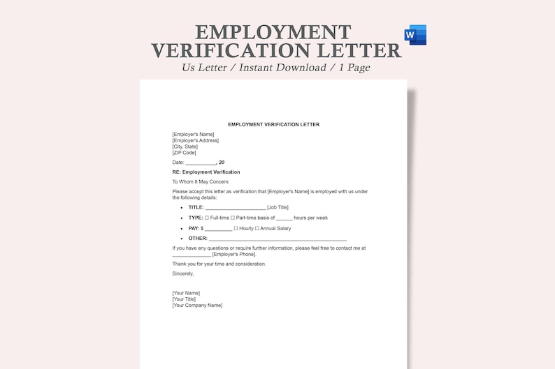 Employment Verification Letter,employment Verification Letter Template ...