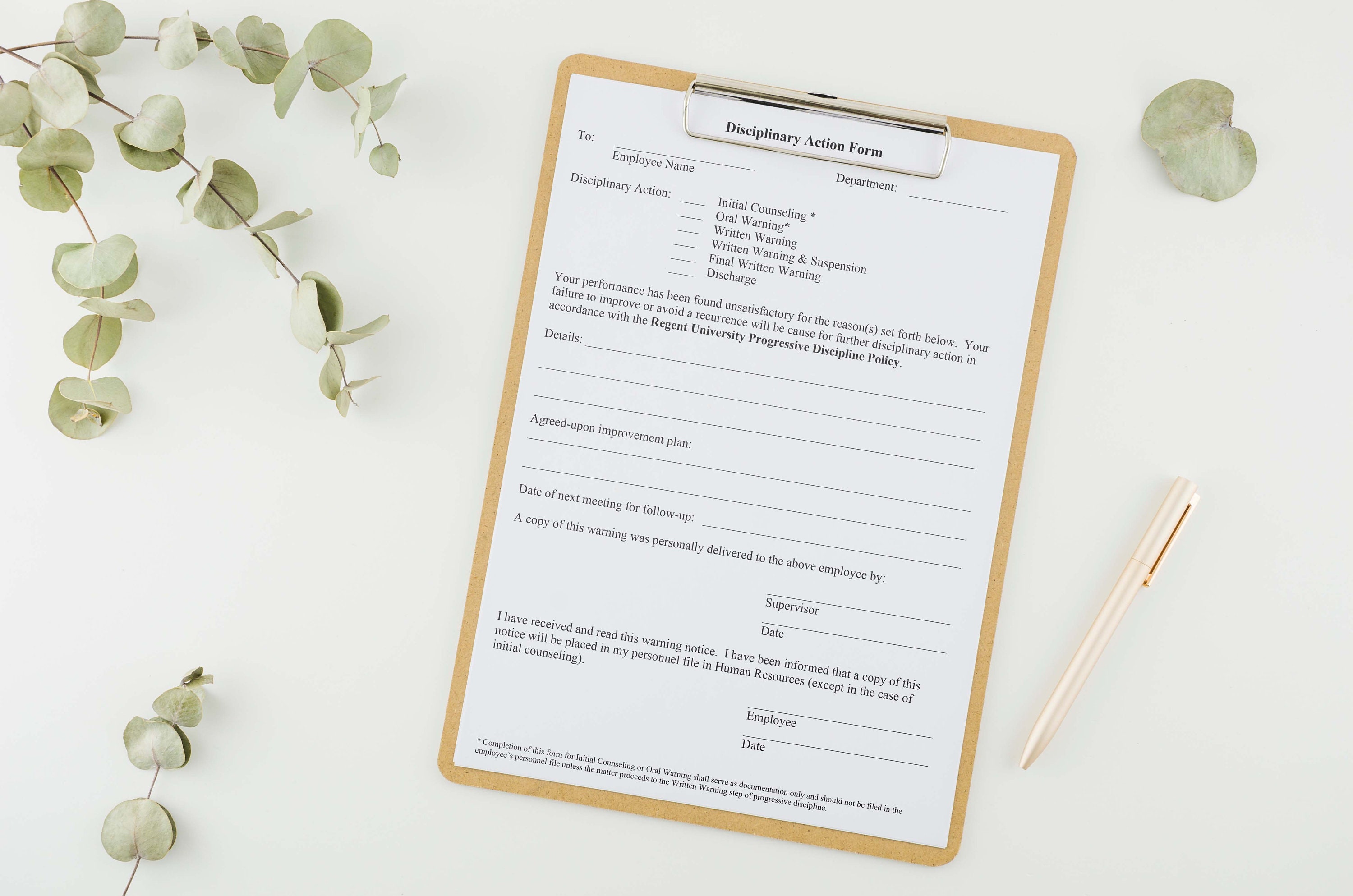 Disciplinary Action Forms,employee Discipline Form,employee Warning ...