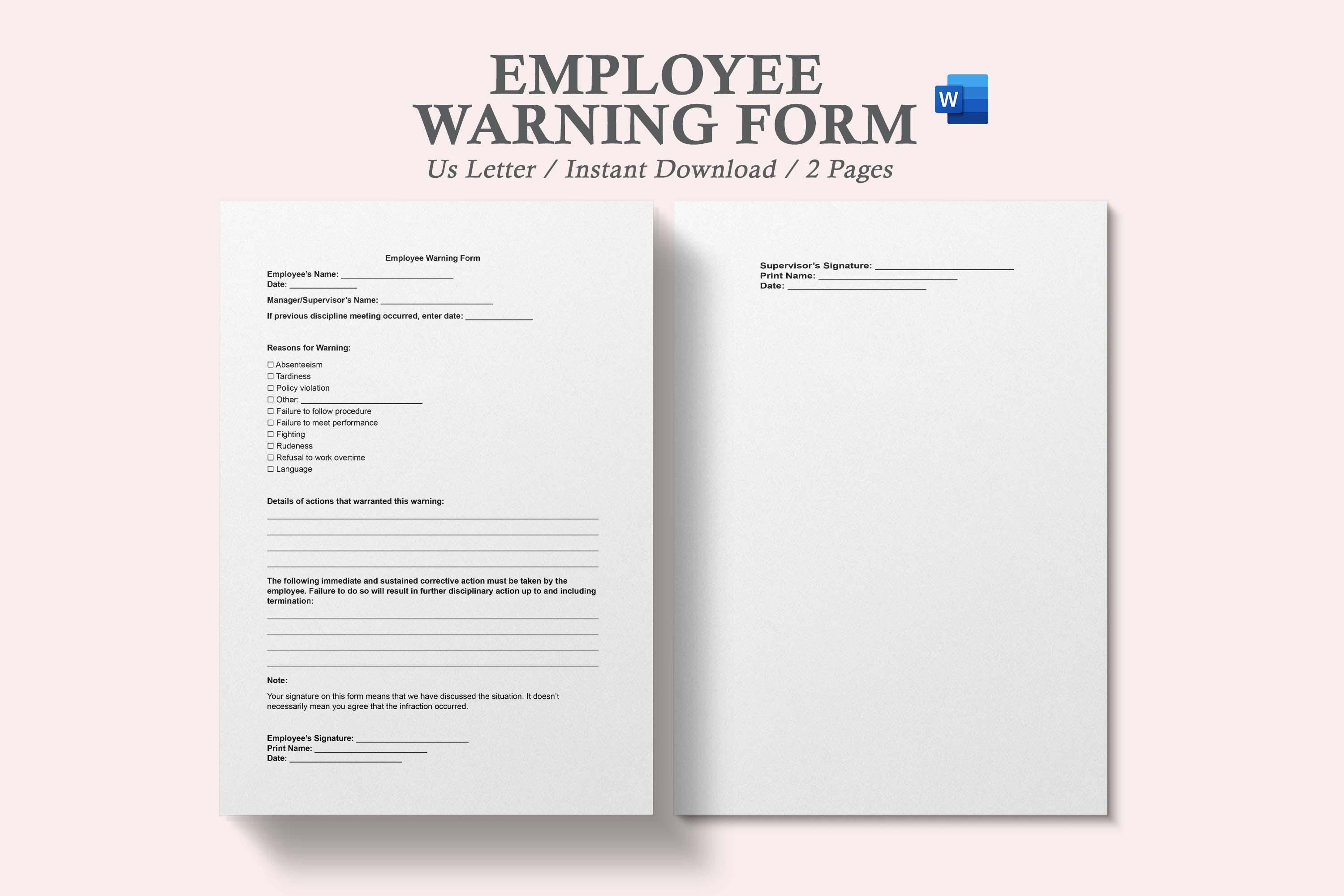Employee Warning Notice,employee Write up Form,employee Write up ...