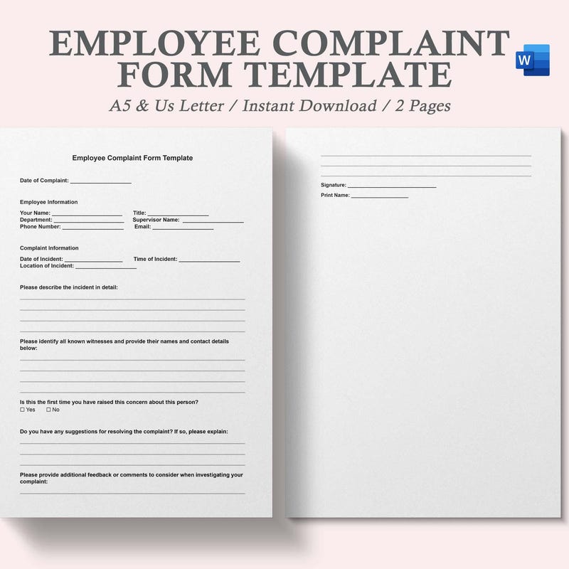 Employee Complaint Form - Etsy