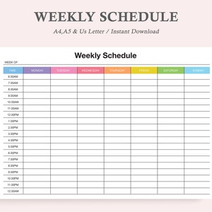 Weekly Schedule - Etsy