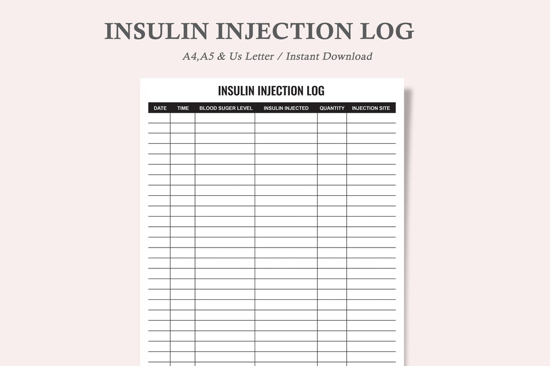 Insulin Chart,insulin Dosage Chart,insulin Log,insulin Tracker,insulin ...