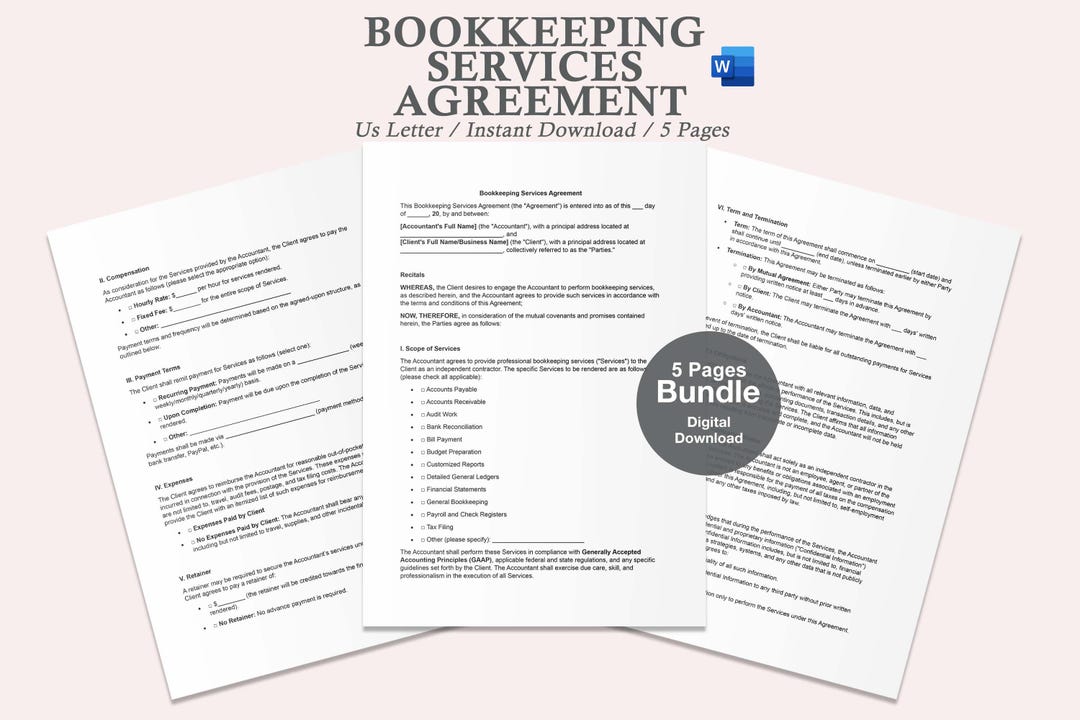 Bookkeeping Contract Template,bookkeeping Contract,bookkeeping Service ...