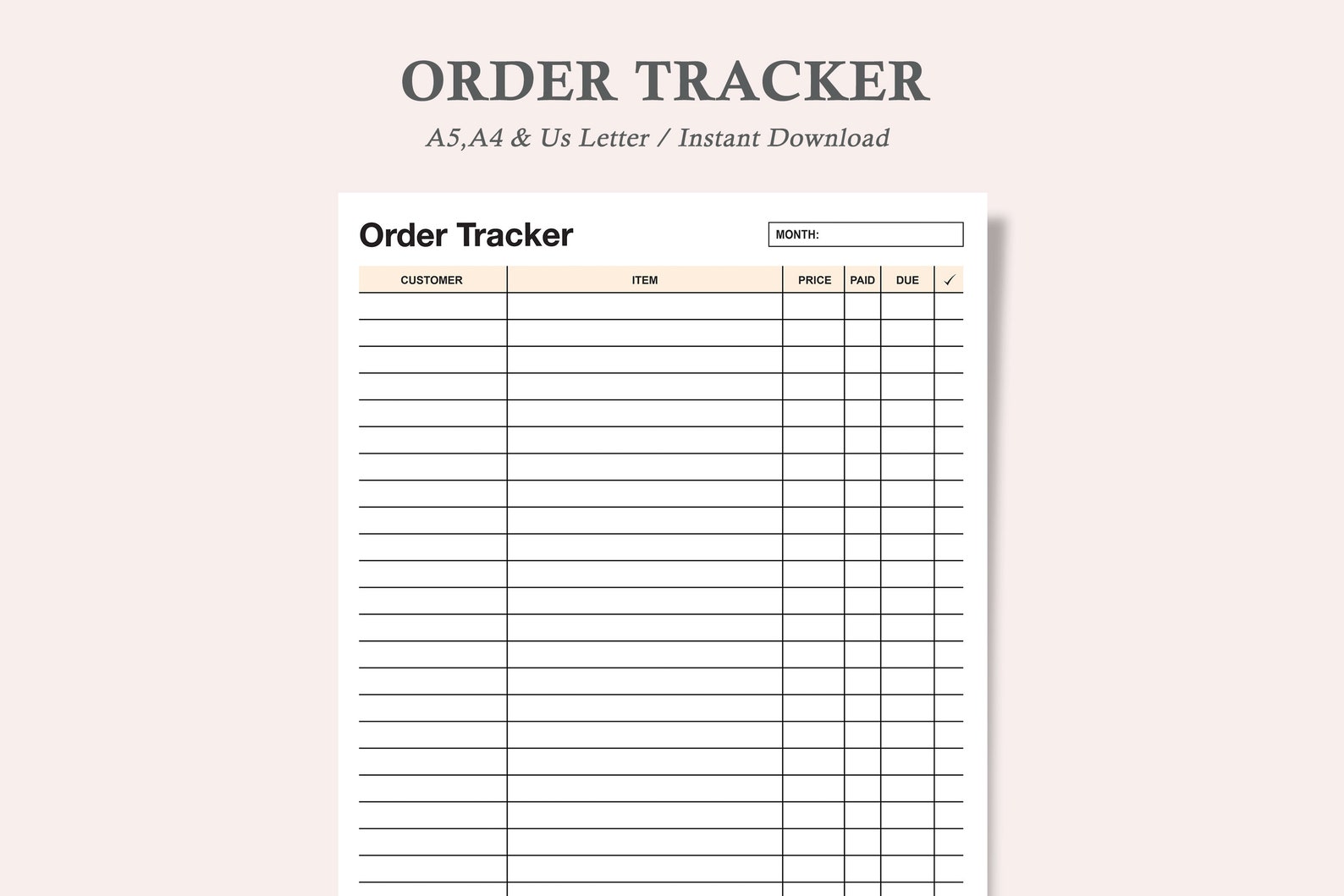 Order Form Template,order Form,order Tracker,order Tracker Form ...