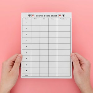 Euchre Score Sheet,euchre Score Cards Printable,euchre Tournament Score ...