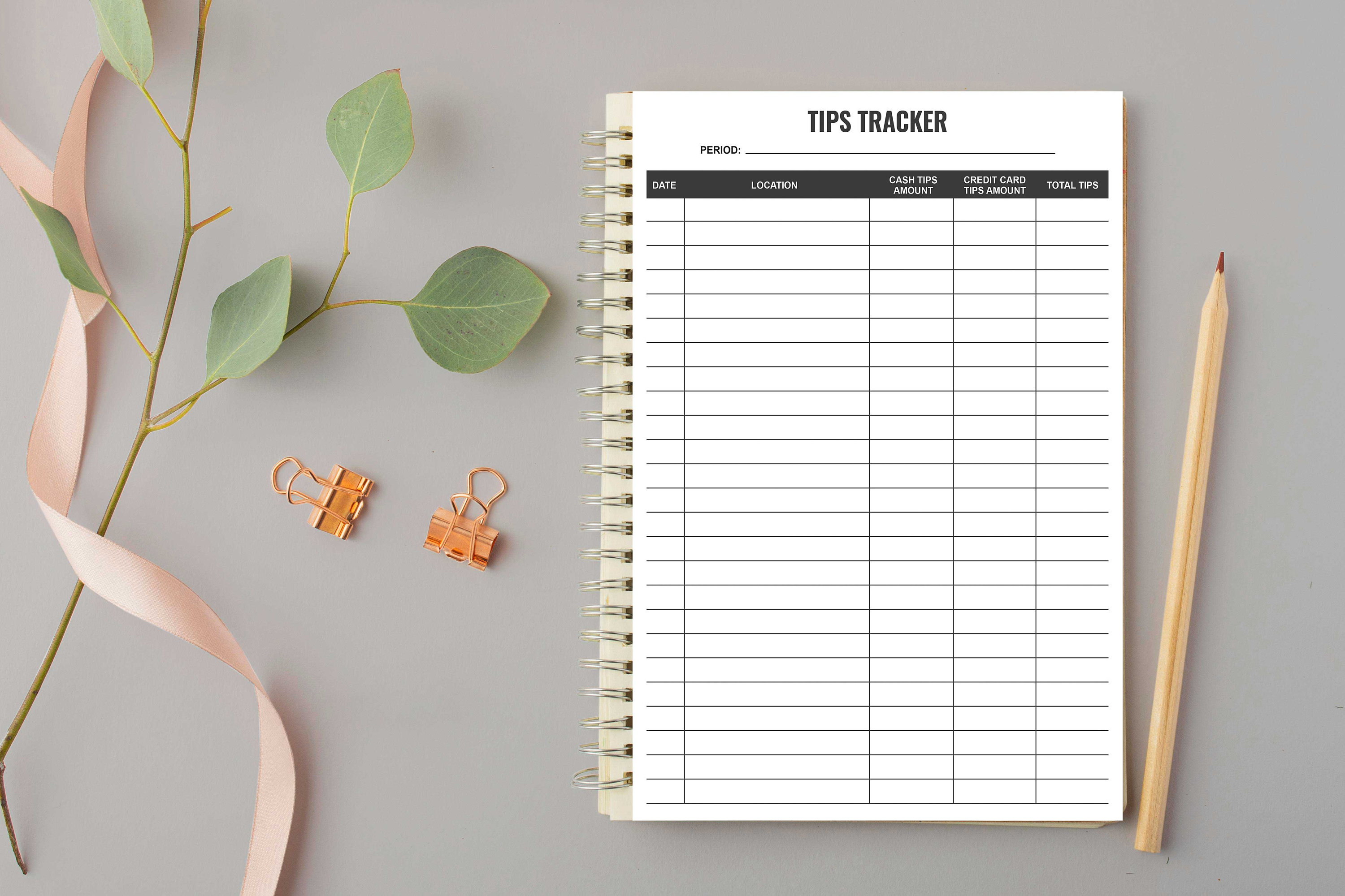 Tips Tracker,tips Income Tracker,waiter Tip Tracker,a4 and A5 Planner ...