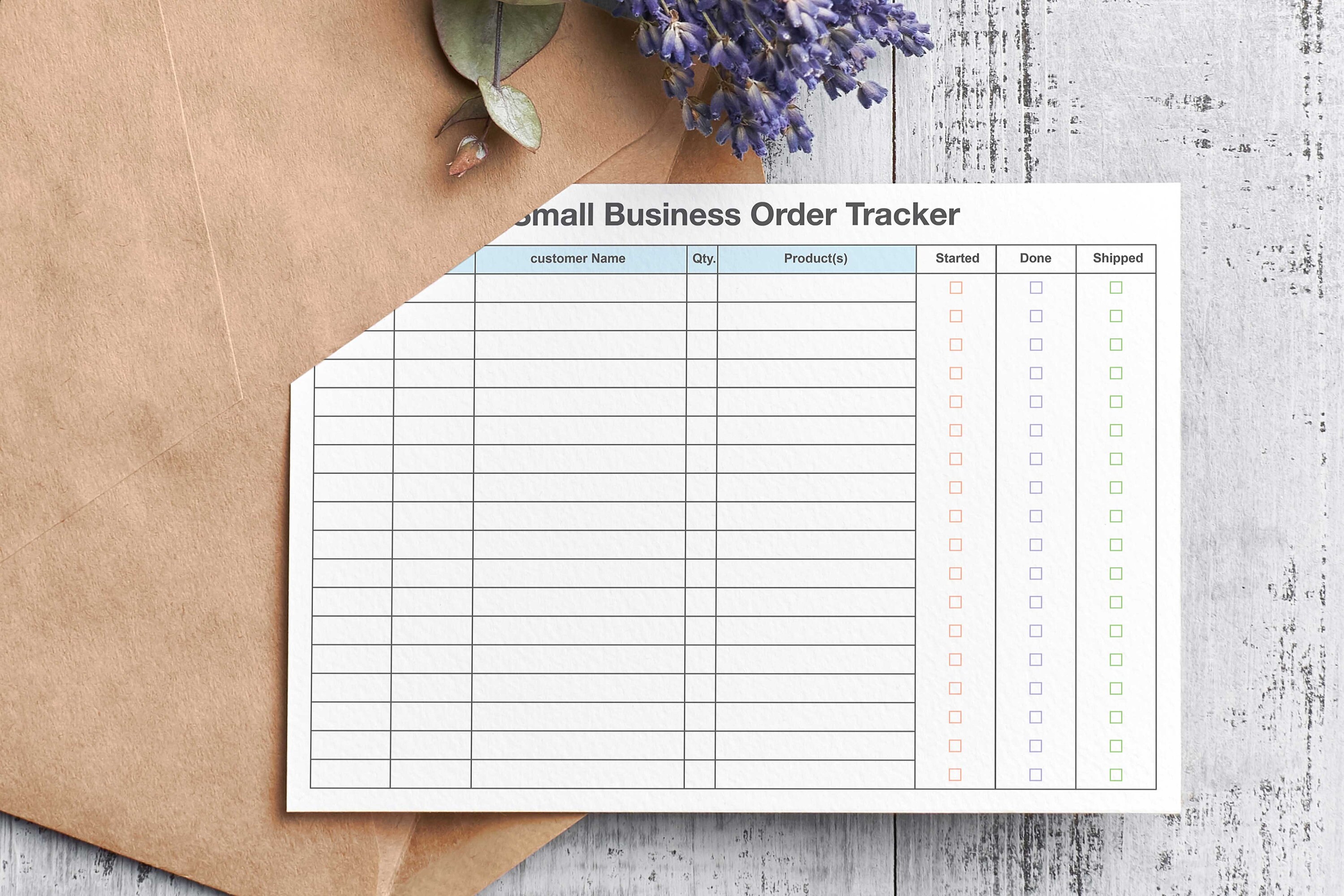 Small Business Order Tracker,business Order Form,order Tracker for ...