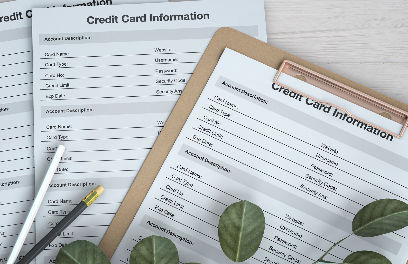 Credit Card Informationbank Account Informationcredit Card - Etsy